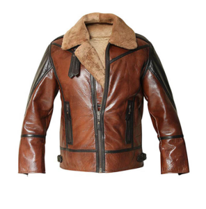 Shop B3 RAF Sheepskin Leather Brown Pilot Jacket