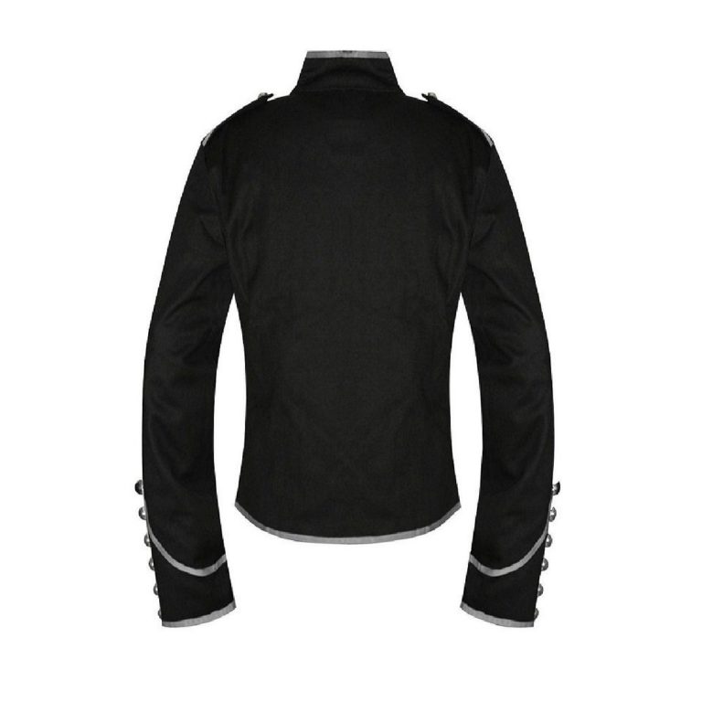 Men's Black Hussar Steampunk Cotton Jacket | Forces Jackets