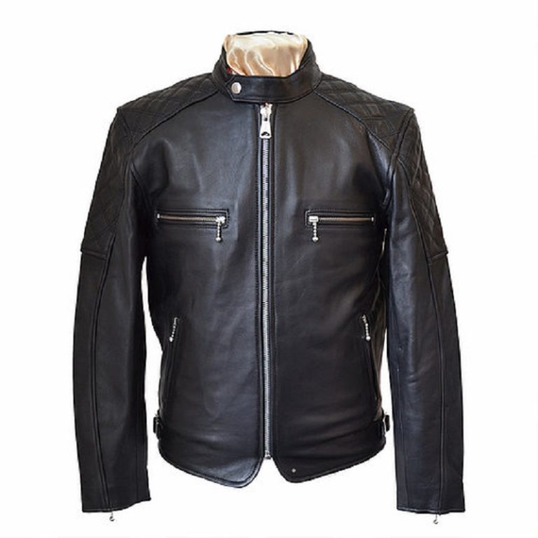8-Track Perforated Leather Motorcycle Jacket - Forces Jackets