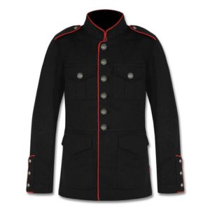 Shop Mens Military Parade White Piping Black Jacket