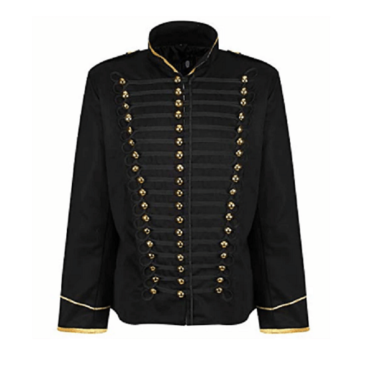 Mens Military Parade Gold And Black Uniform Jacket