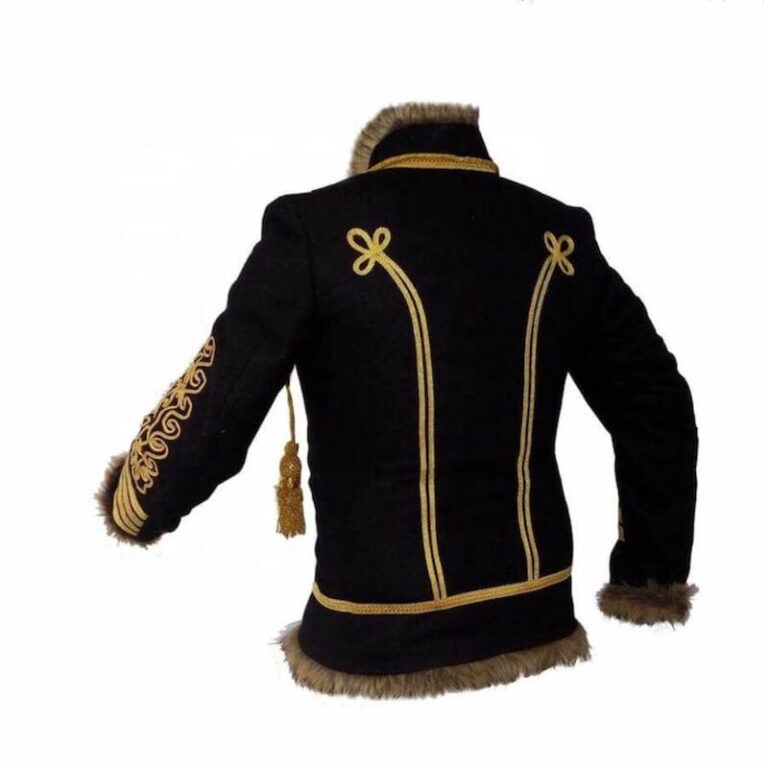 Shop Mens Military Parade White Piping Black Jacket