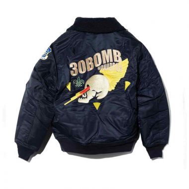 Custom 30 Bomb Embroidery Blue Jacket | Forces Jackets