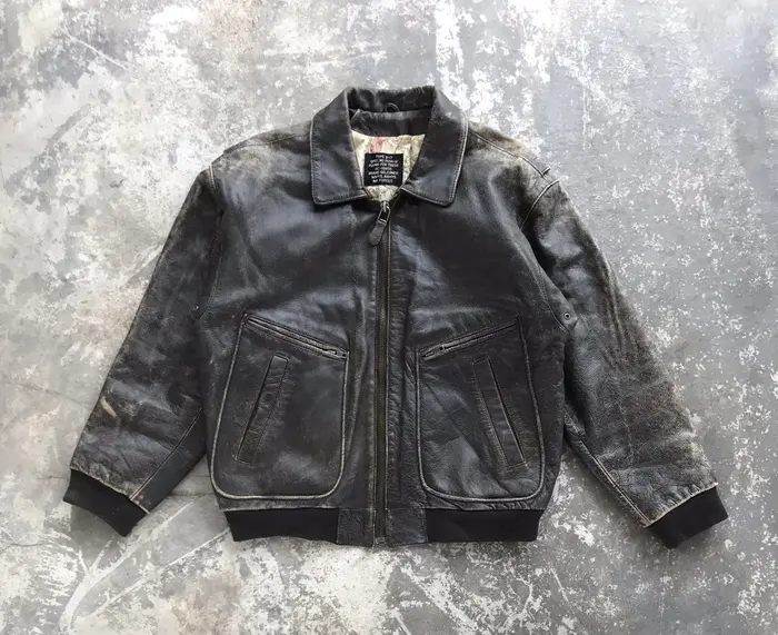 Vintage Us Air Force Type B-17 Black Leather Jacket